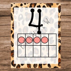 Leopard Print Number Card Posters Printable | Animal Print Decor ...