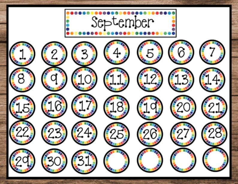 Colorful Rainbow Classroom Calendar and Weather Display Set Printable ...