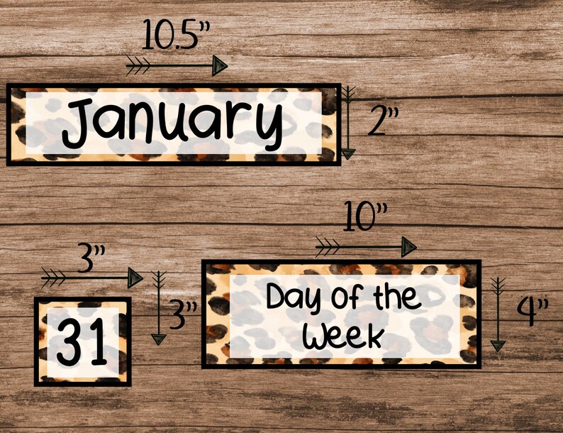 Leopard Print Classroom Calendar and Weather Display Chart Printable ...