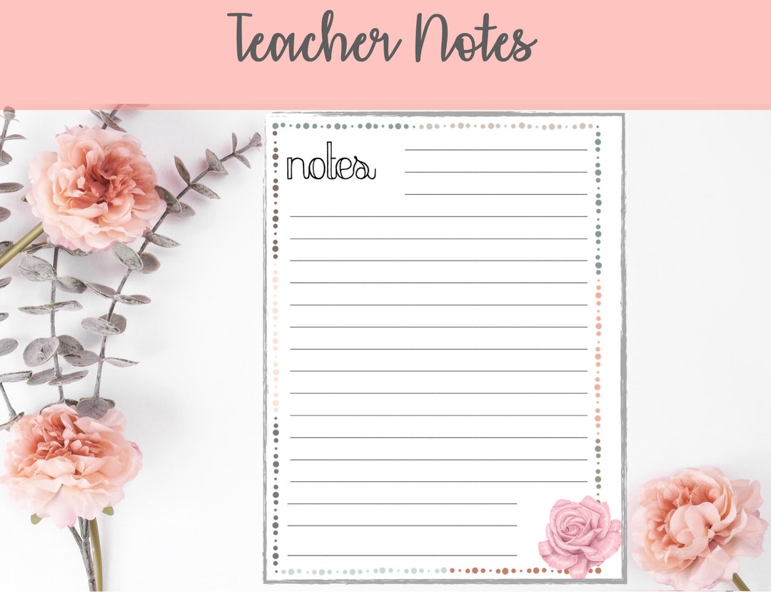 Teacher Notes Printable Resource | PDF - Etsy