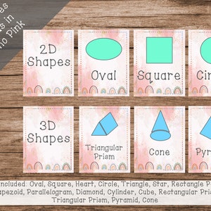 Modern Boho Shape Posters Printable | Classroom Shapes Wall Hangings - Etsy