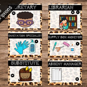 Leopard Print Editable Classroom Jobs Chart Printable | Classroom ...