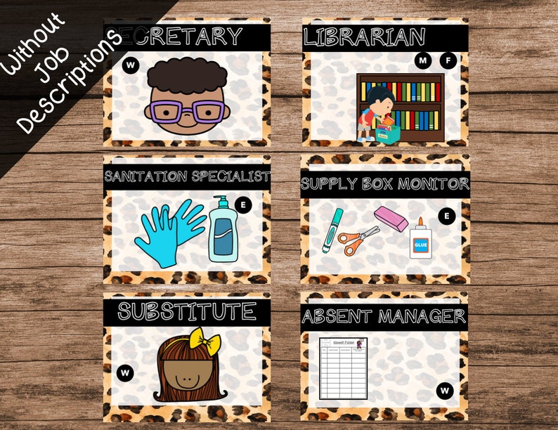 Leopard Print Editable Classroom Jobs Chart Printable | Classroom ...