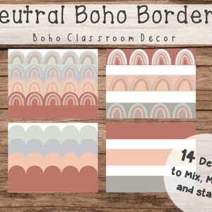Neutral Boho Bulletin Board Borders Printable | Boho Classroom Decor ...