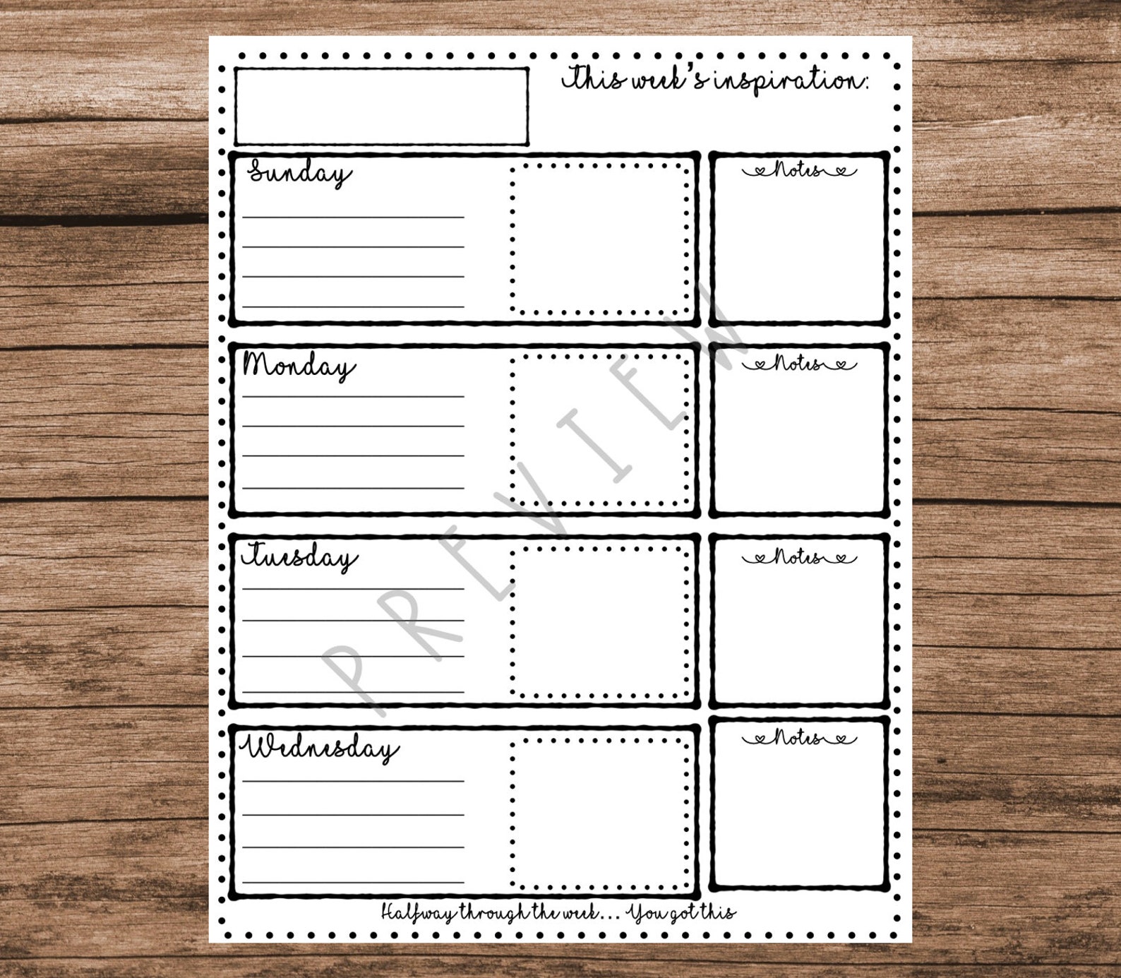 Modern Boho Printable and Customizable Personal Planning Template ...