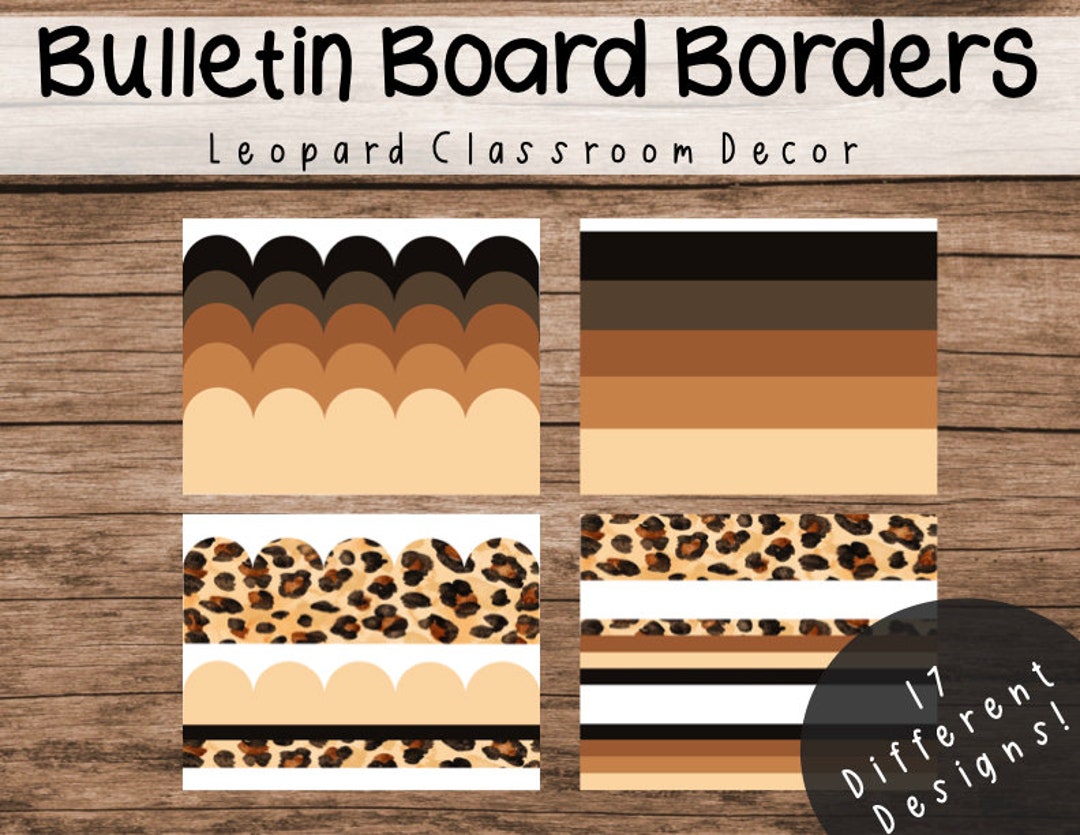 Leopard Print Bulletin Board Borders Printable | Cute Animal Print ...