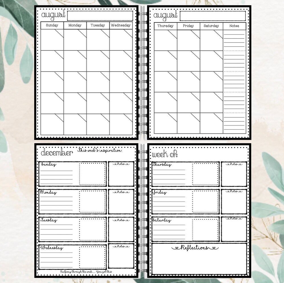 Botanical Printable and Customizable Personal Planning Template ...