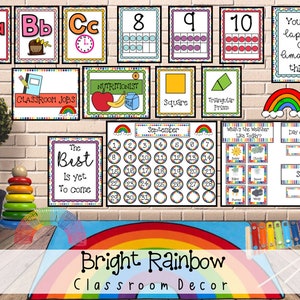 Colorful Rainbow Shapes Posters Printable | 2D and 3D Shapes Classroom ...