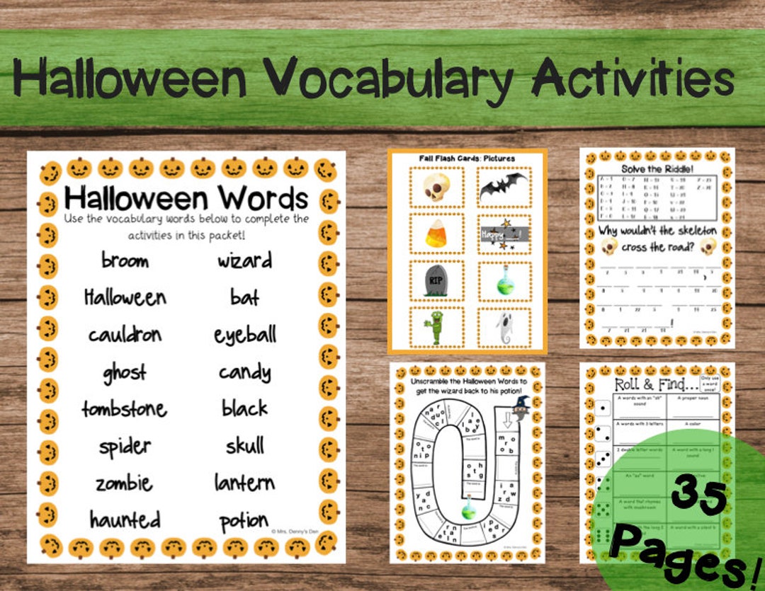 Halloween Vocabulary Word Study Activities for Students | Autumn ...