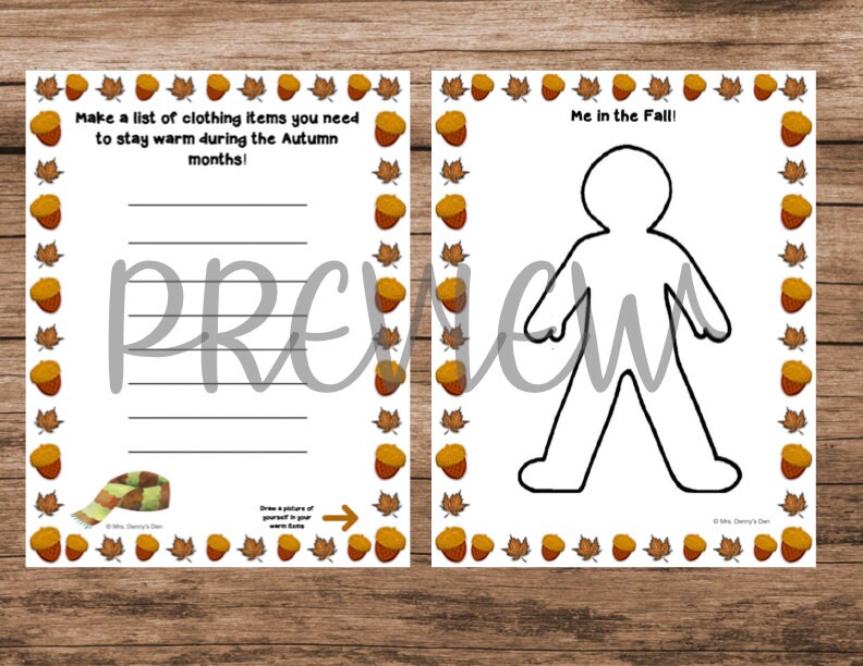 Fall Writing Booklet and Activities for Students Autumn Writing ...