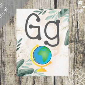Classroom Alphabet Cards Botanical Greenery | Uppercase and Lowercase ...