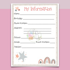 Printable Student Information | Student Resources | Homeschool ...