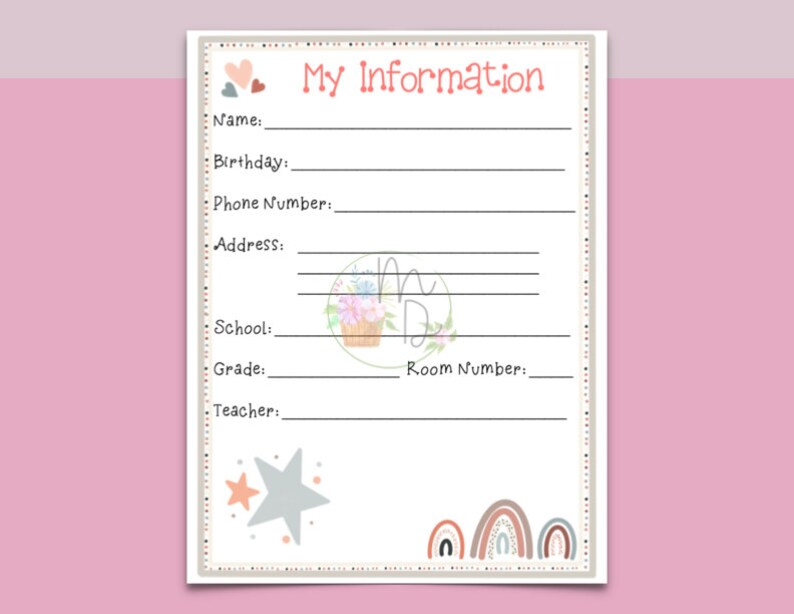 Printable Student Information | Student Resources | Homeschool ...