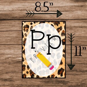 Leopard Print Classroom Alphabet Cards Uppercase and Lowercase Letter ...