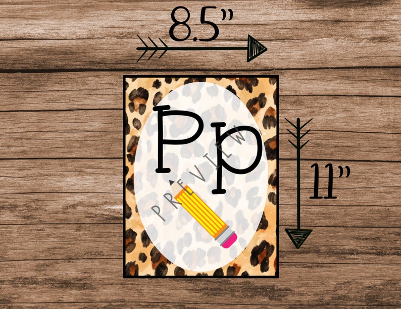 Leopard Print Classroom Alphabet Cards Uppercase and Lowercase Letter ...