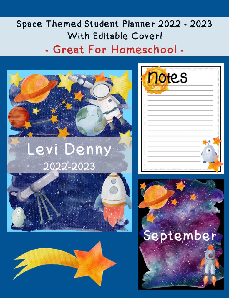 Space and Solar System Student Planner 2022 - 2023 Customizable and ...