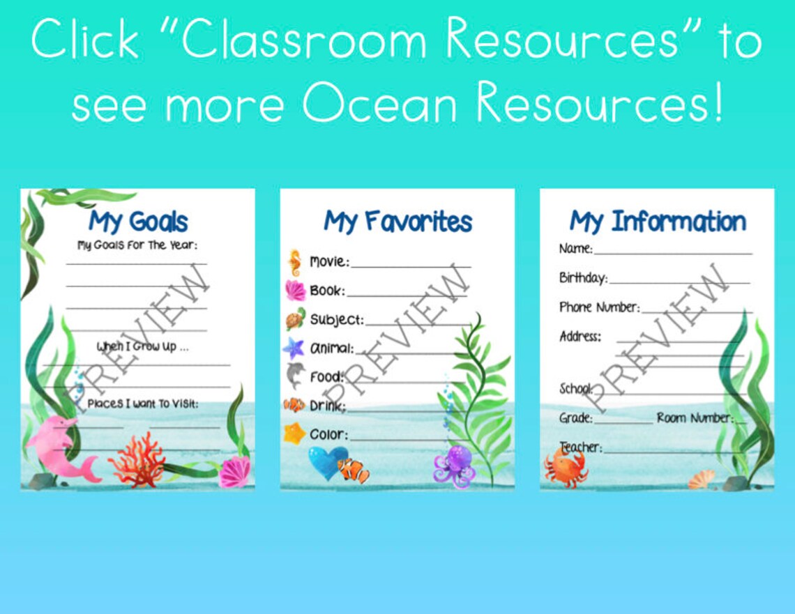 Ocean Printable Student Notes Student Resources Homeschool - Etsy