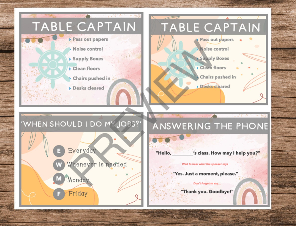 Modern Boho Editable Classroom Job Chart Printable | Customizable ...