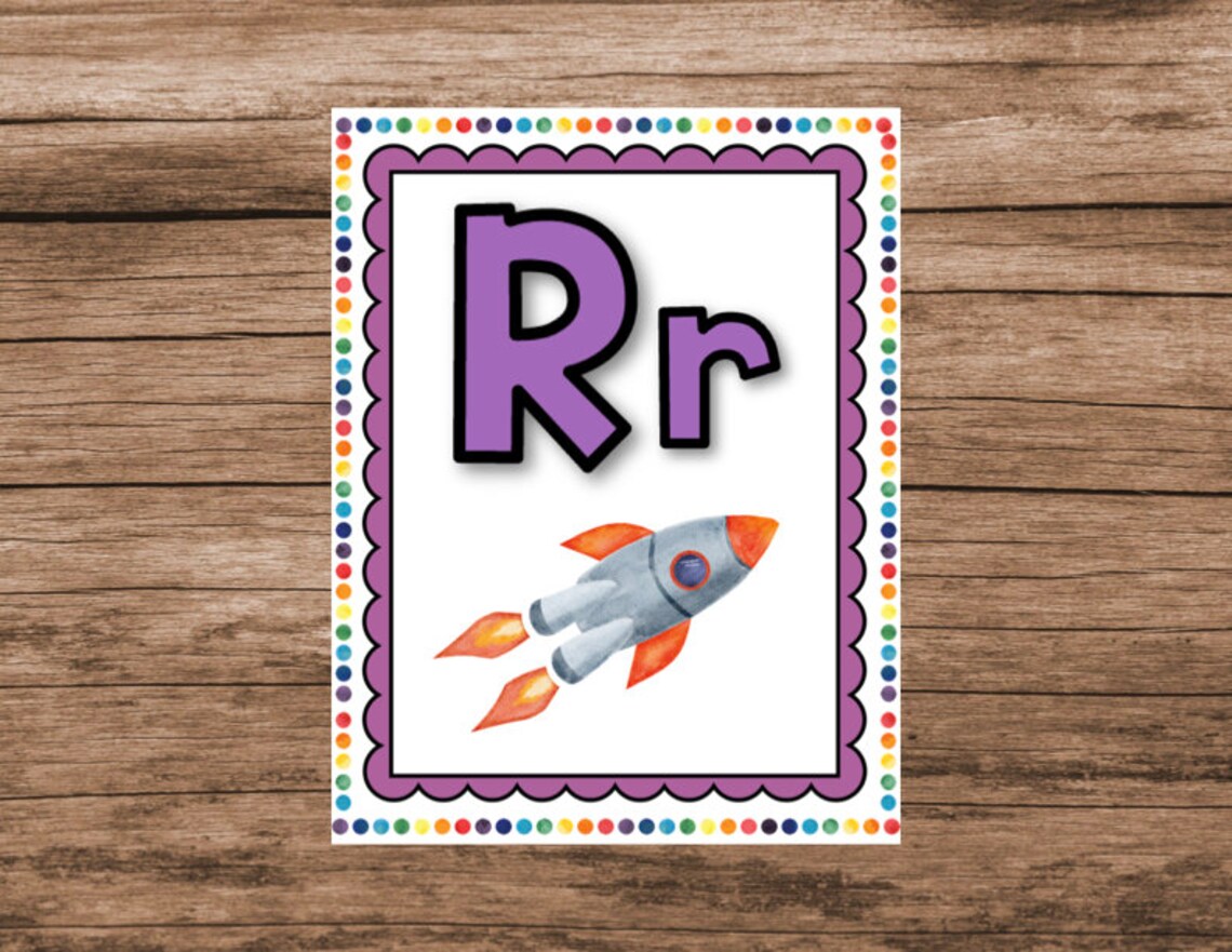 Colorful Rainbow Classroom Alphabet Cards Printable - Etsy