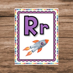 Colorful Rainbow Classroom Alphabet Cards Printable - Etsy