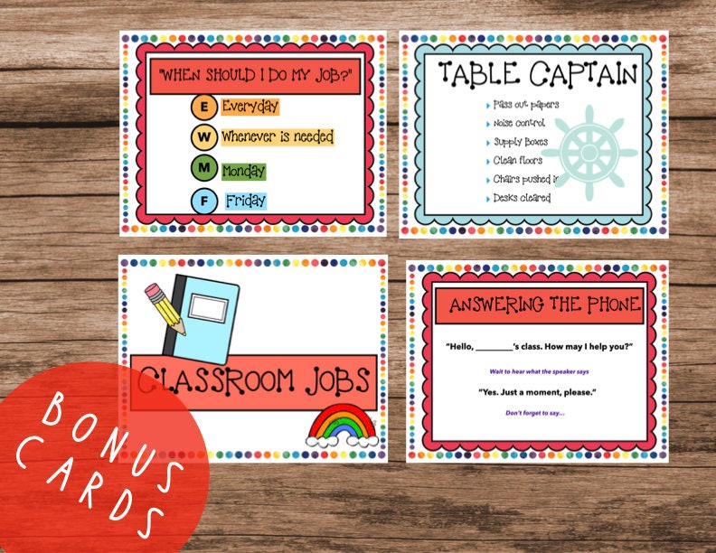 Colorful Rainbow Editable Classroom Jobs Posters Bright - Etsy