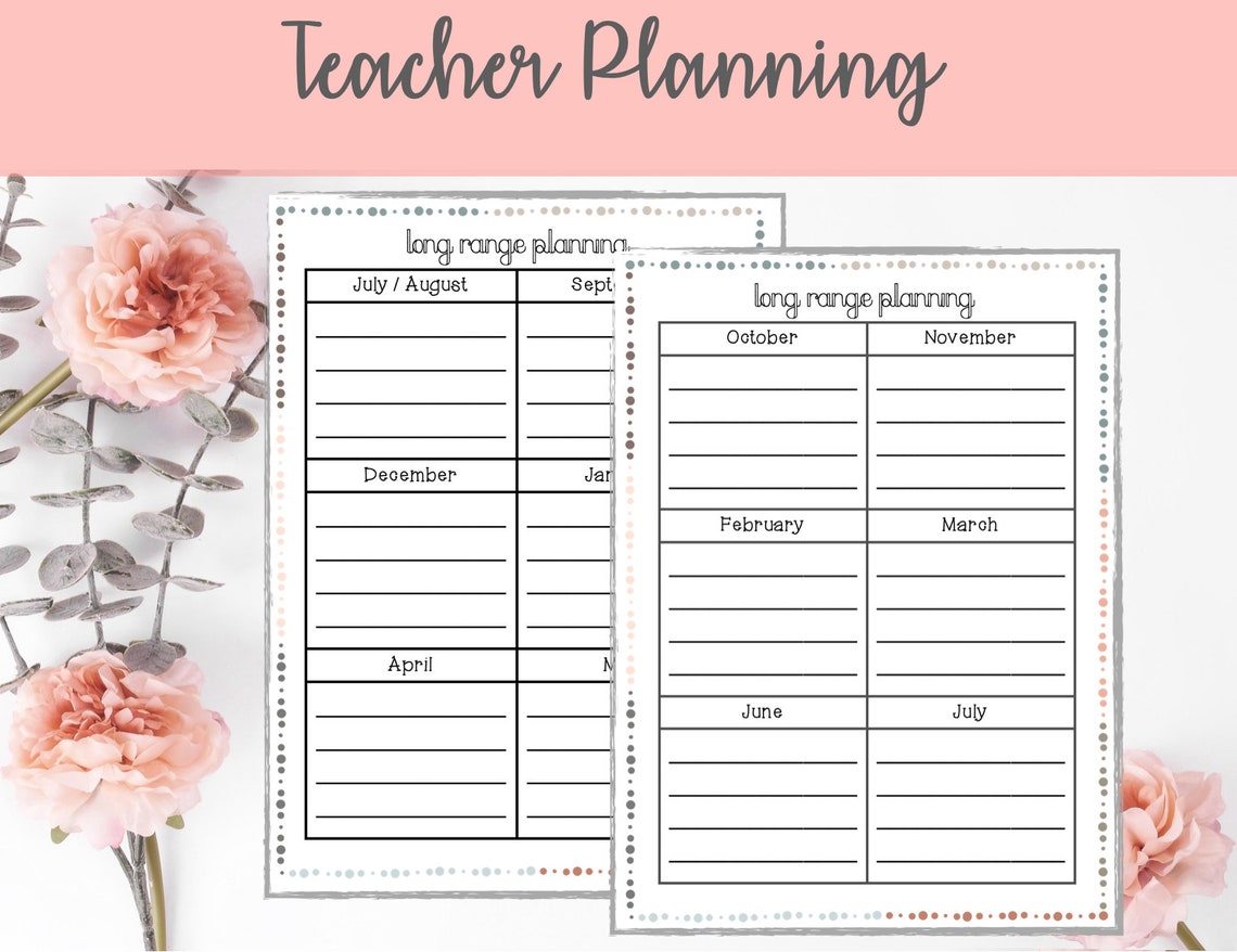 Printable Teacher Planning Resource | Long Range Planning - Etsy