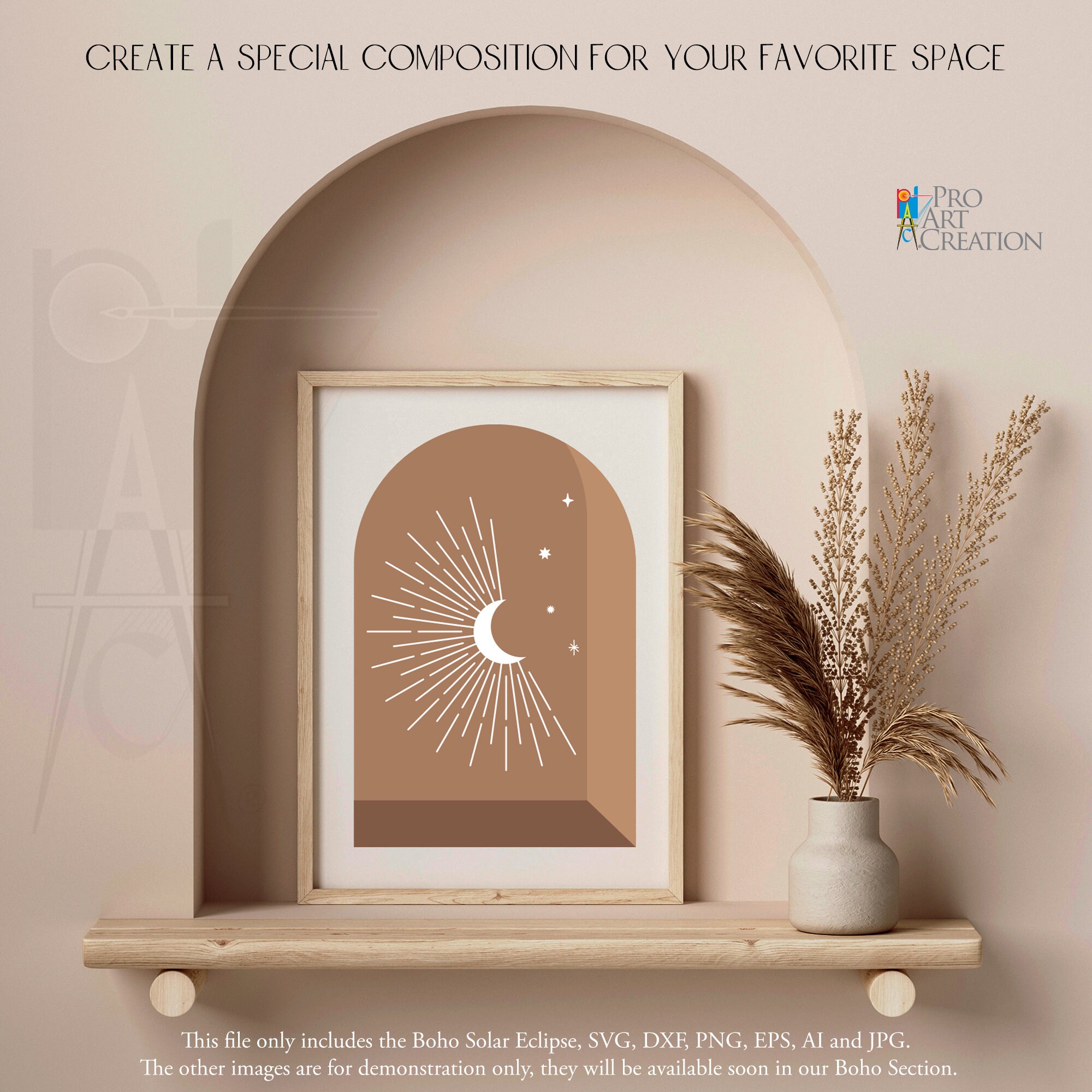 Boho Solar Eclipse, Spring Love Svg, Dxf, Png, Jpg, Vector Files for ...