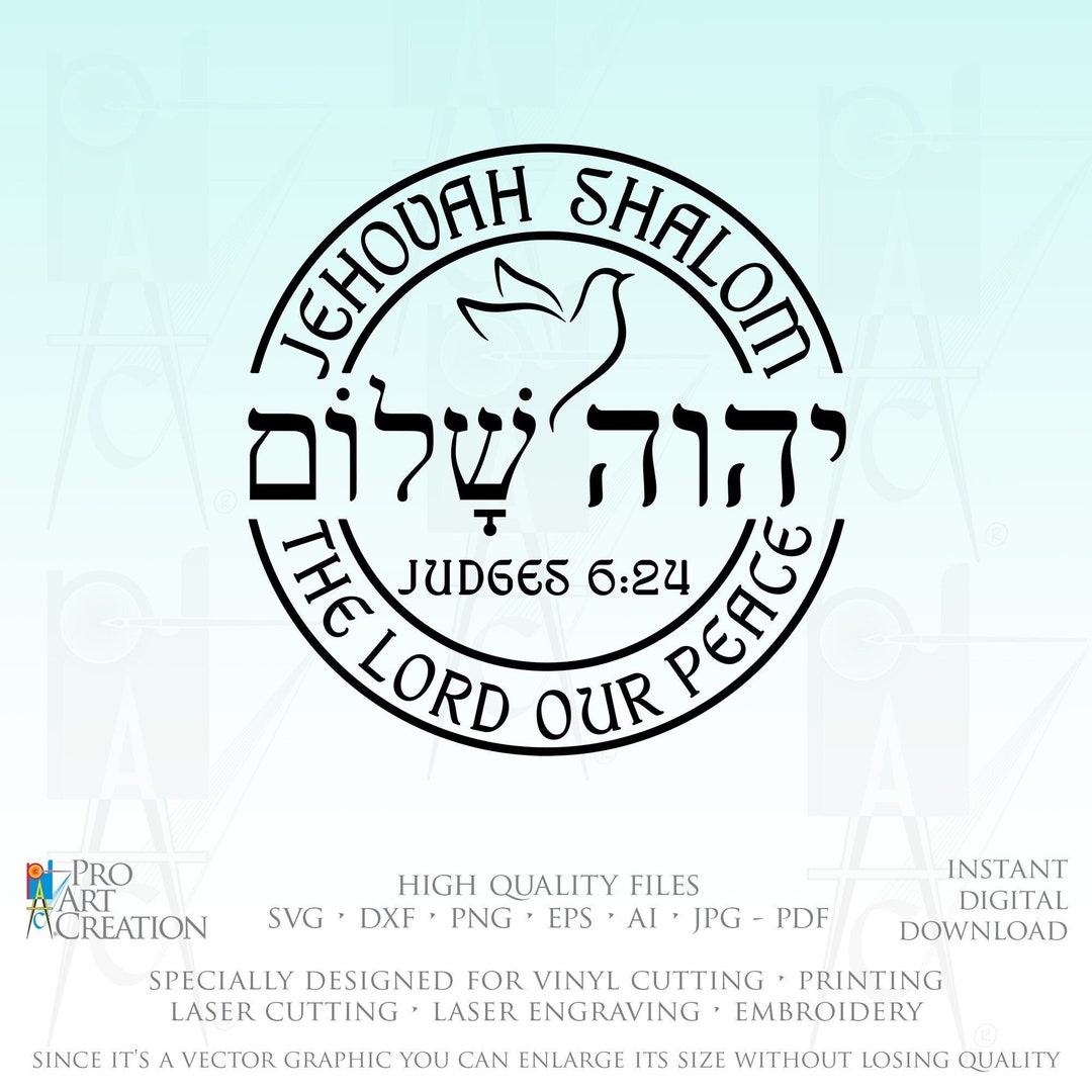 Jehovah Shalom, the Lord Our Peace, Hebrew Name of God, Scripture Wall ...