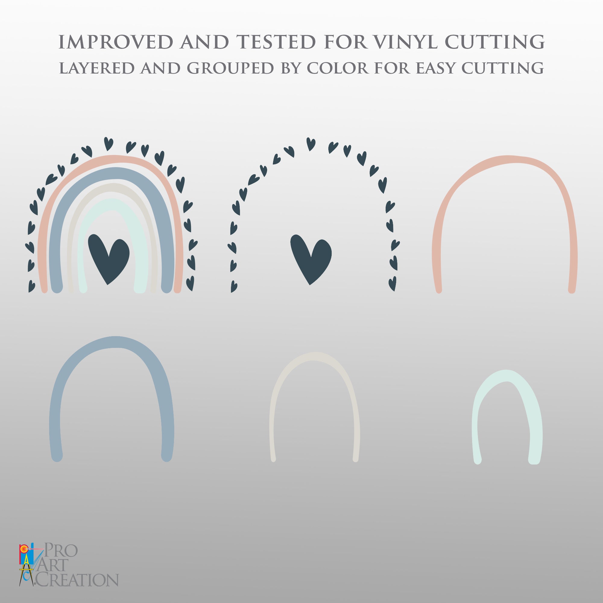 Rainbow 3 Boho Style Cut File for Cricut Silhouette Svg - Etsy