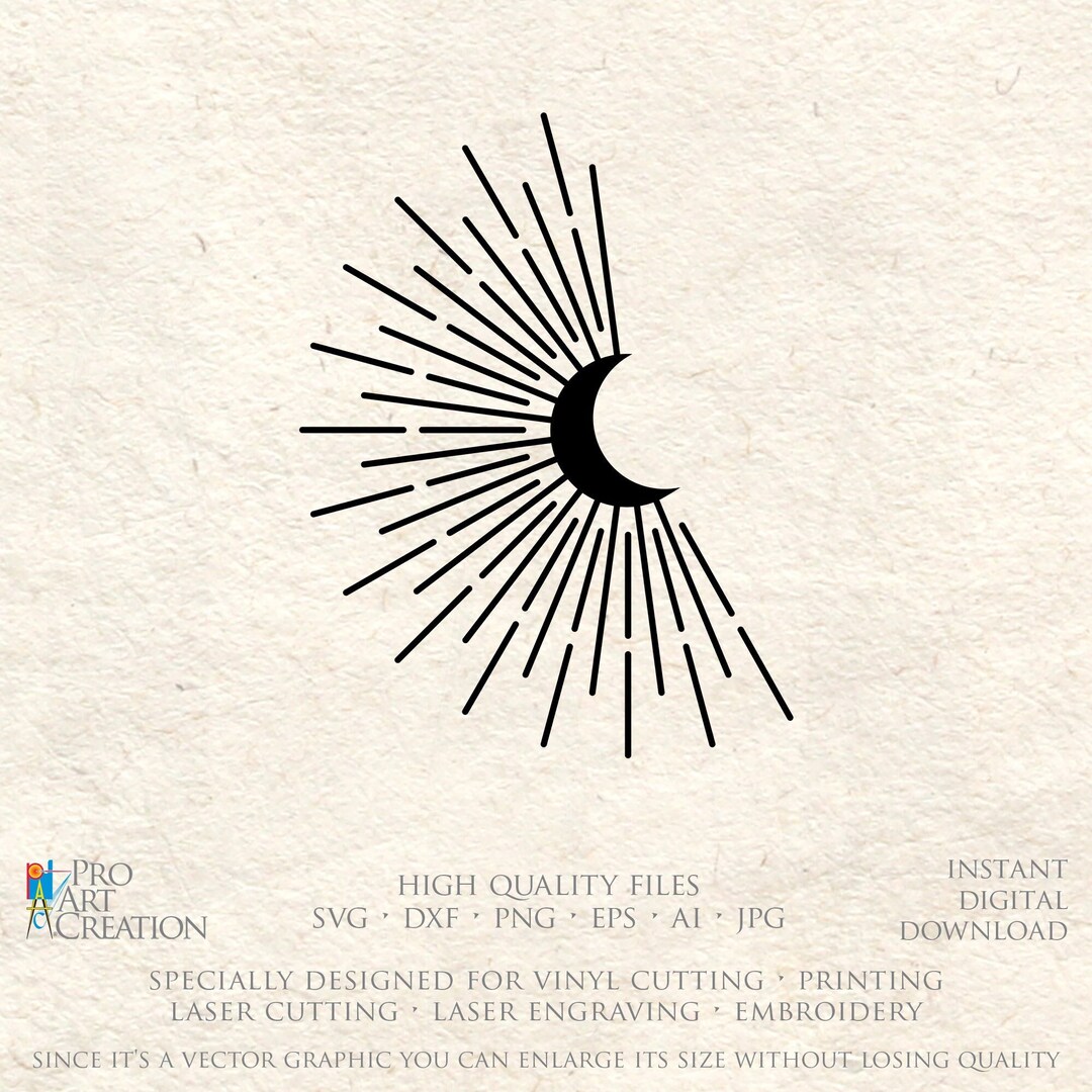Boho Solar Eclipse, Spring Love Svg, Dxf, Png, Jpg, Vector Files for ...