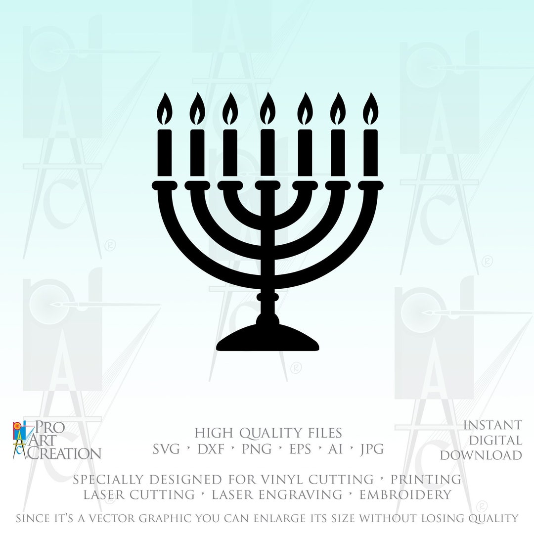 Menorah, Cut File for Cricut, Silhouette Cut Files Svg, Dxf, Laser Cut ...