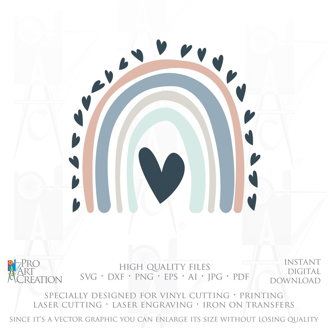 Rainbow 3 Boho Style Cut File for Cricut Silhouette Svg - Etsy
