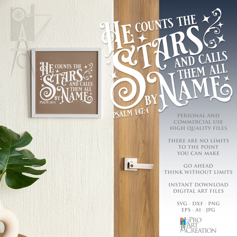 He Counts the Stars & Calls Them All by Name Psalm 147:4 - Etsy