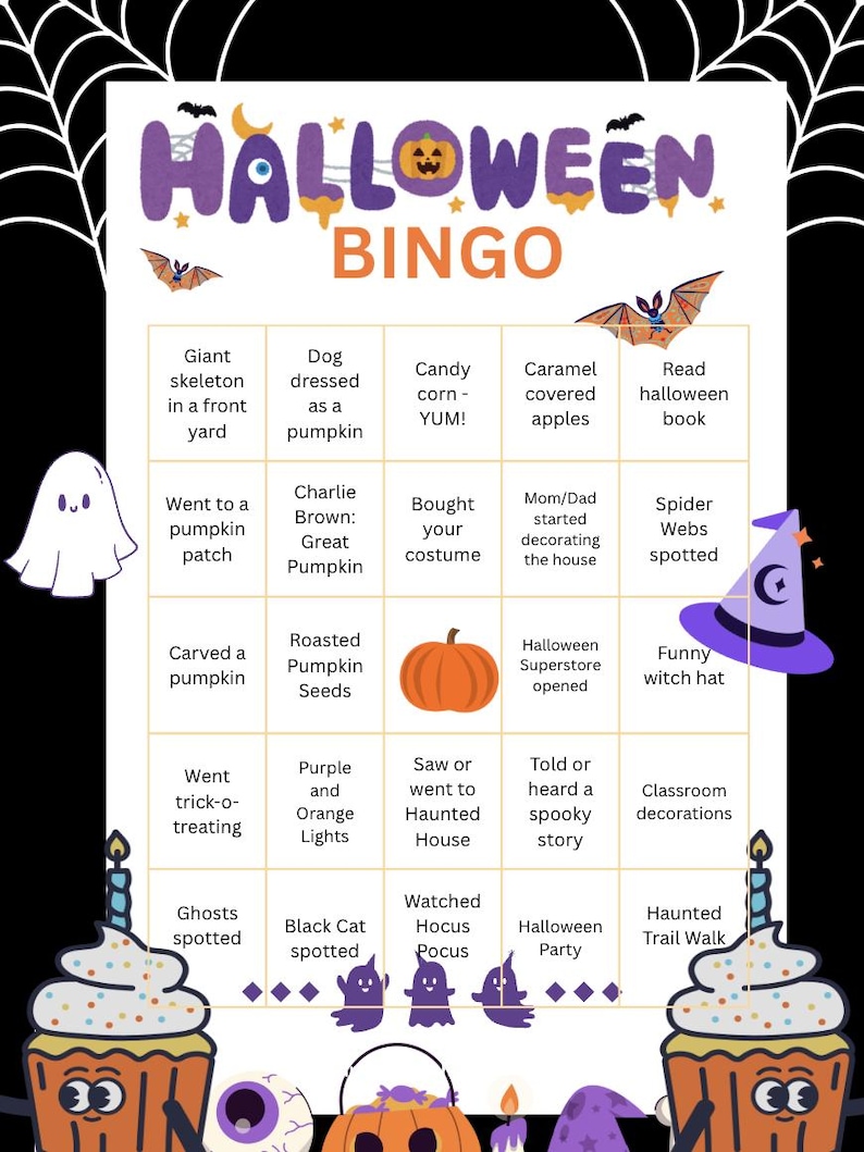 Halloween Bingo Cards - Etsy
