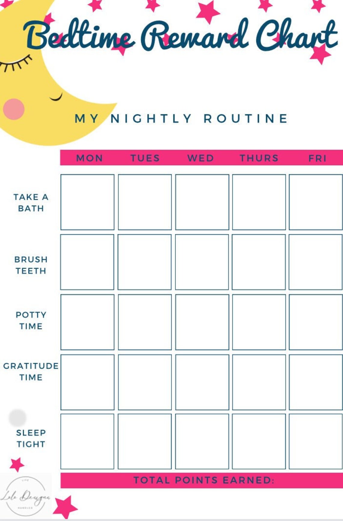 Bedtime Routine Reward Charts - Etsy