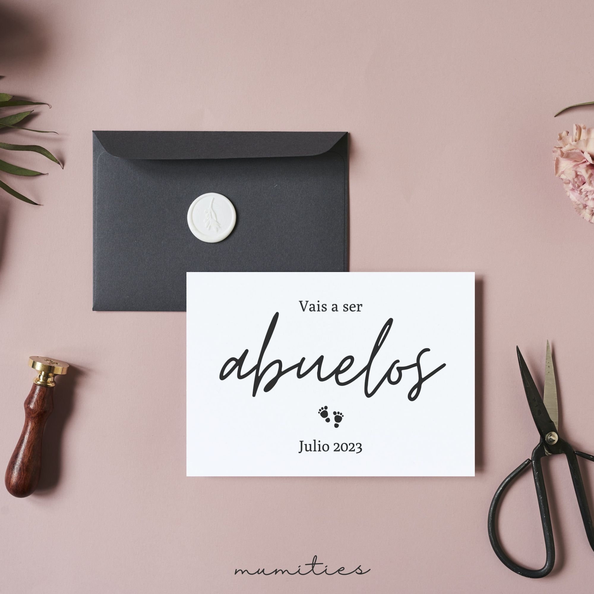 Editable Printable Grandparents Pregnancy Announcement Cards SPANISH ...