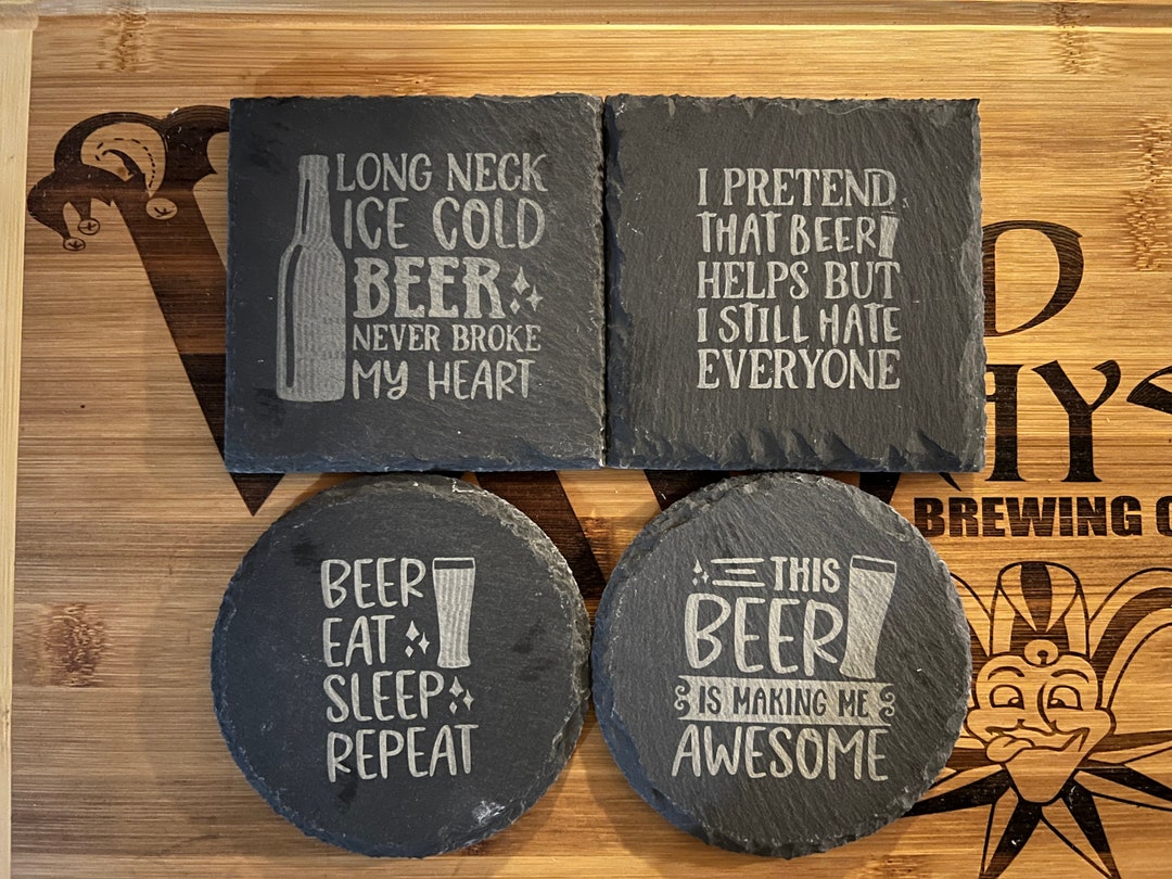 Beer, Comedy, Funny, Ironic, Silly, Joke Slate Coaster - Etsy