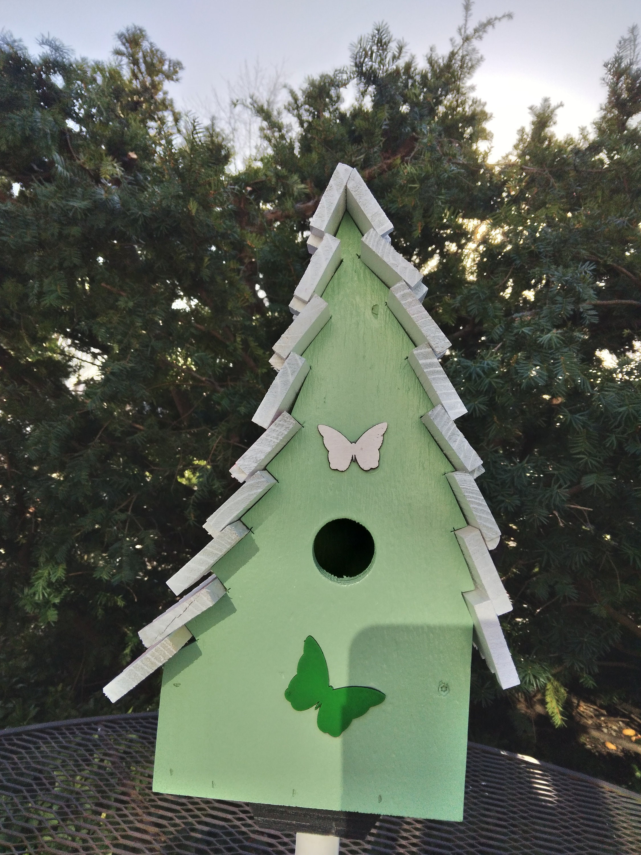 Sawtooth Roof Birdhouse, Yard Decor, Nesting Box, Songbird House, Bird ...
