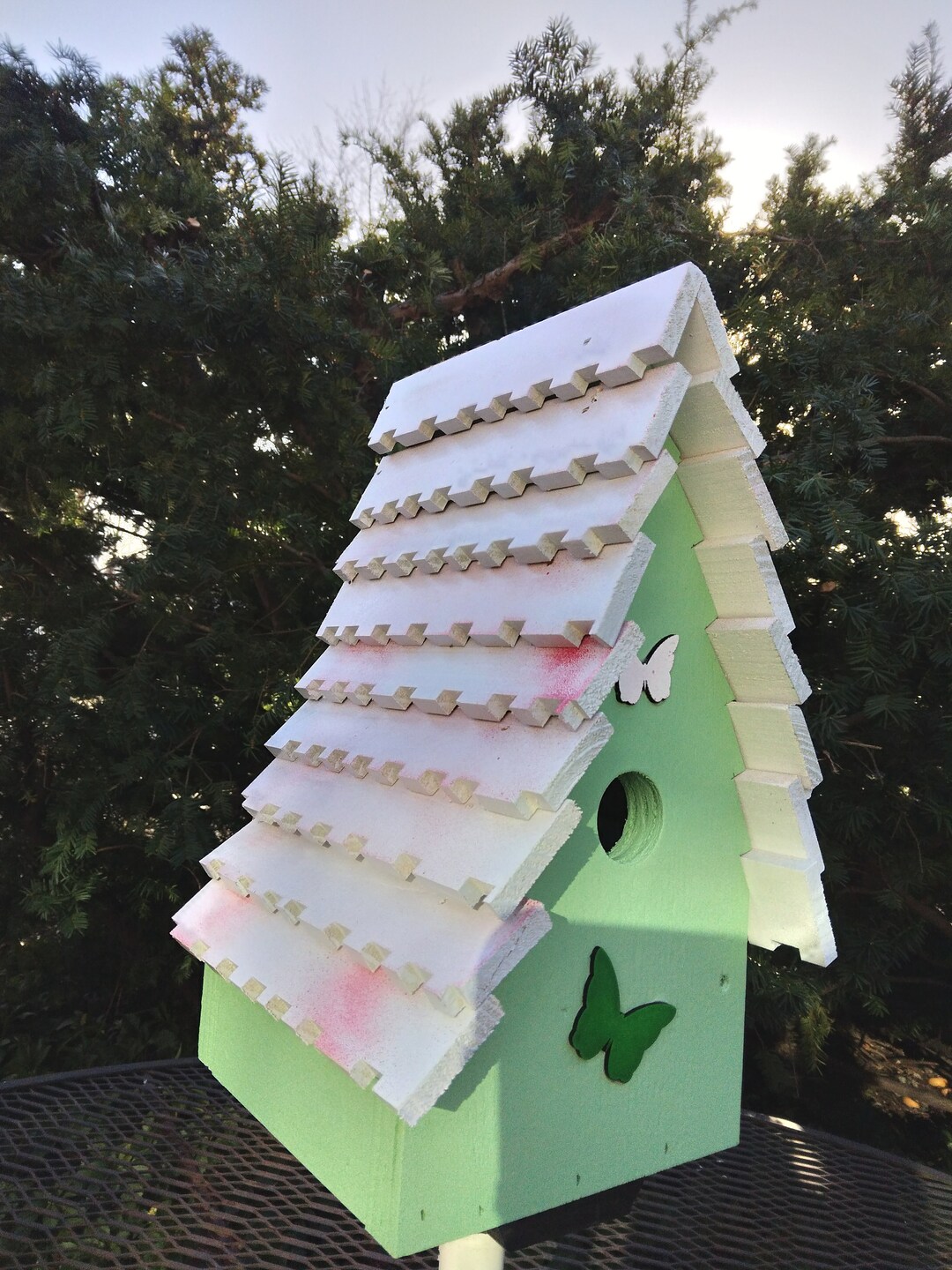 Sawtooth Roof Birdhouse, Yard Decor, Nesting Box, Songbird House, Bird ...