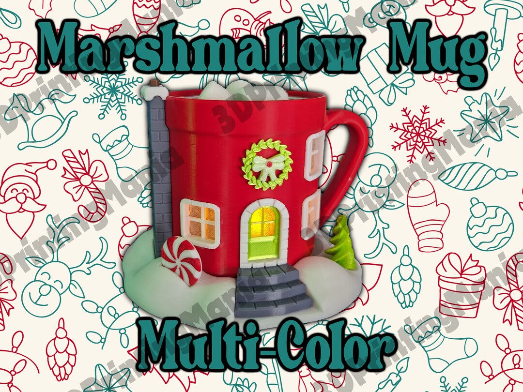 Christmas Village House Marshmallow Mug Cup Santas Home - Etsy