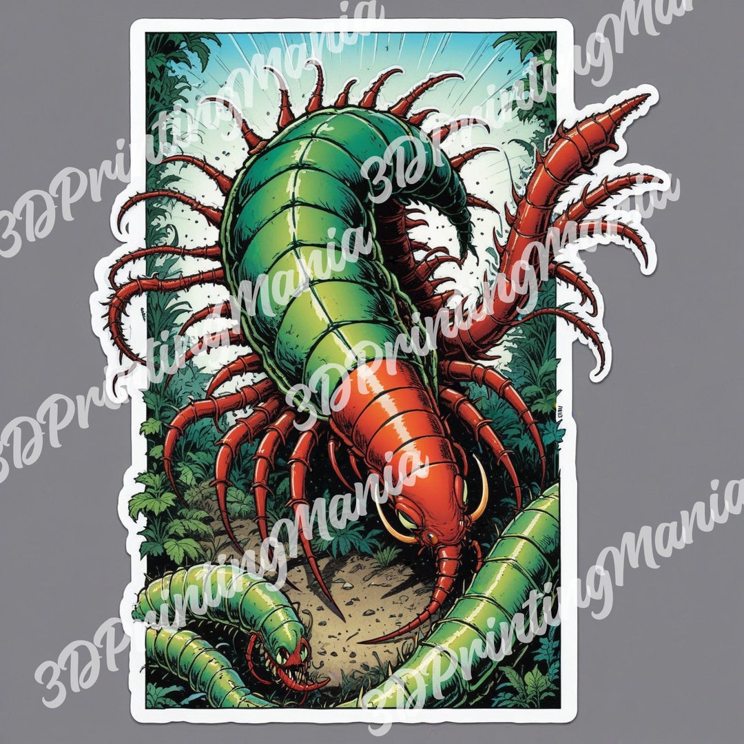 Centipede Sticker - Glossy - Spooky - Gift - Reptile - Bugs - Worms ...