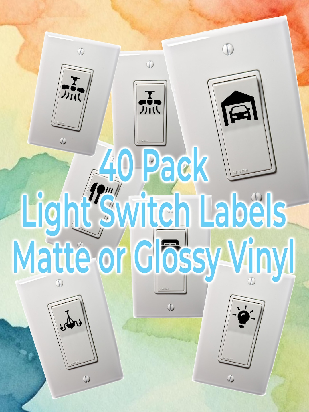 Light Switch Labels - 40 Pack - Colored - Decals - Stickers - Tags ...