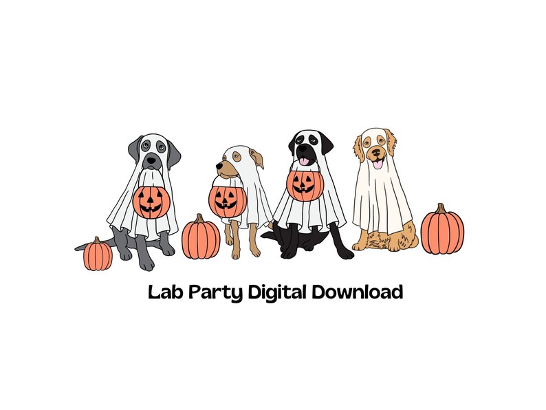 Dog Halloween Party Digital Print PNG, Labrador Halloween Digital Print ...