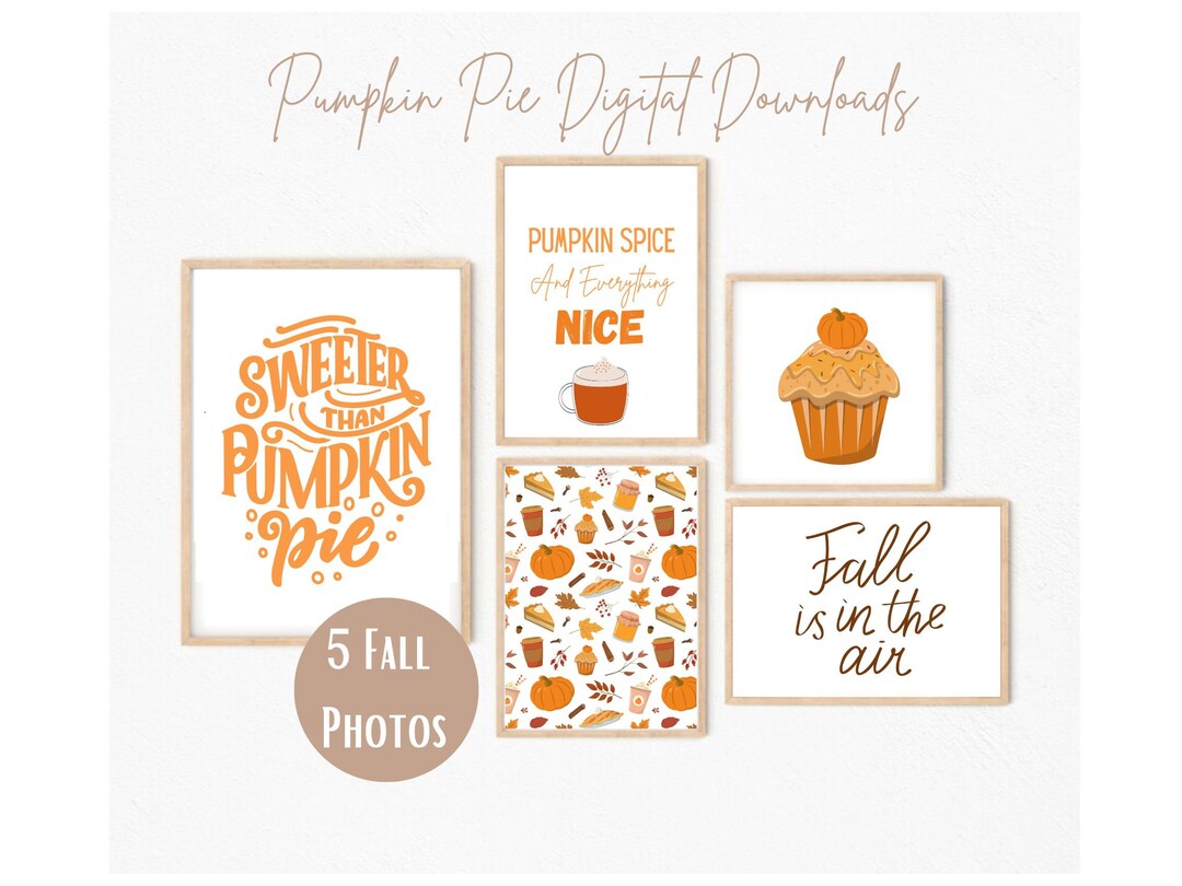 Pumpkin Spice Printable Gallery Wall Art Bundle, Autumn Art Prints ...