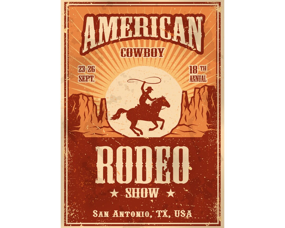 American Cowboy Metal Wall Signvintage Wall Signrodeo Tin - Etsy