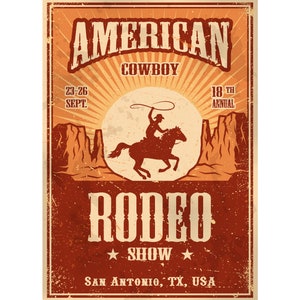 American Cowboy Metal Wall Signvintage Wall Signrodeo Tin - Etsy
