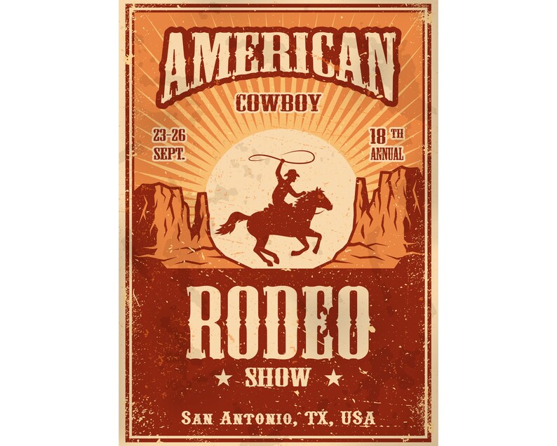 American Cowboy Metal Wall Signvintage Wall Signrodeo Tin - Etsy