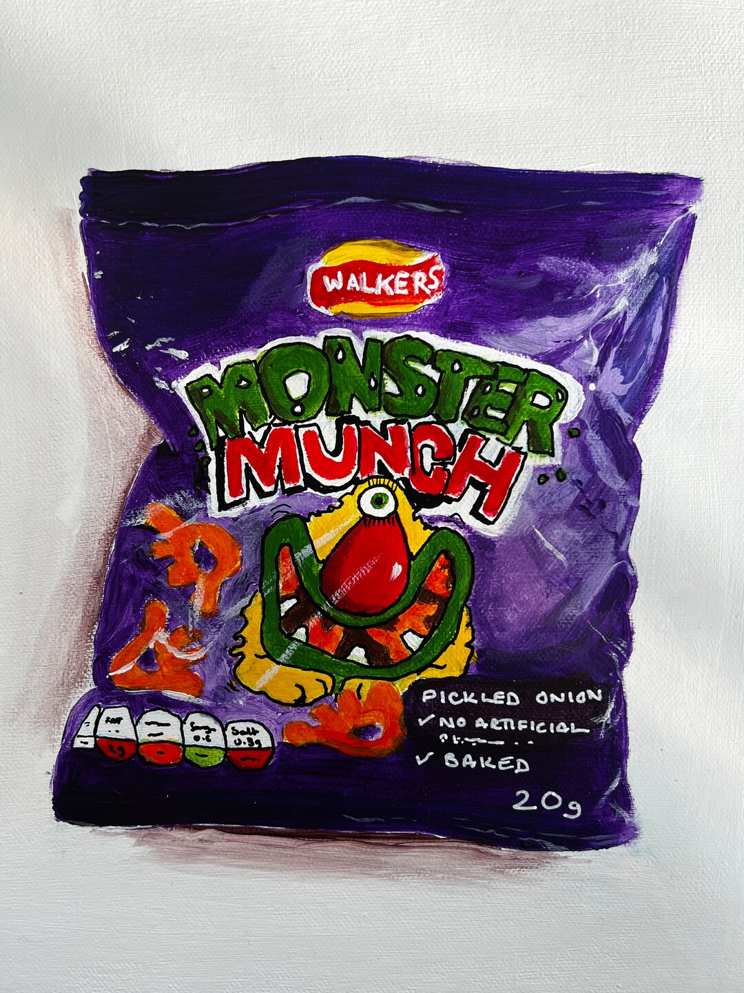 Pickled Onion Monster Munch Painting - Etsy
