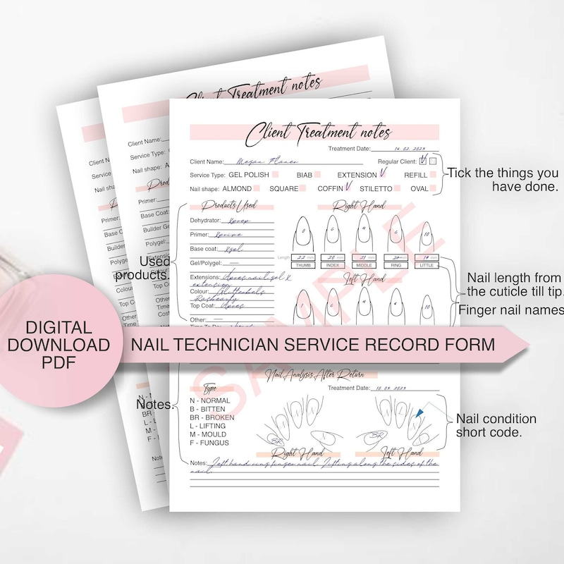 Nail Service Records - Etsy