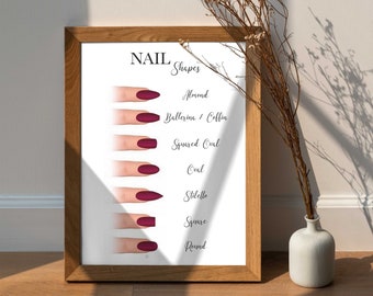 Acrylic Nail Shape Guide, Nail List, Treatment Sign, Nail Technician ...
